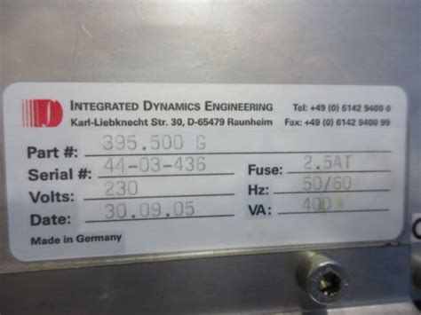 Ide 395 500 G Active Vibration Isolation Controller Maxcon 1000 Archer 10xt Used