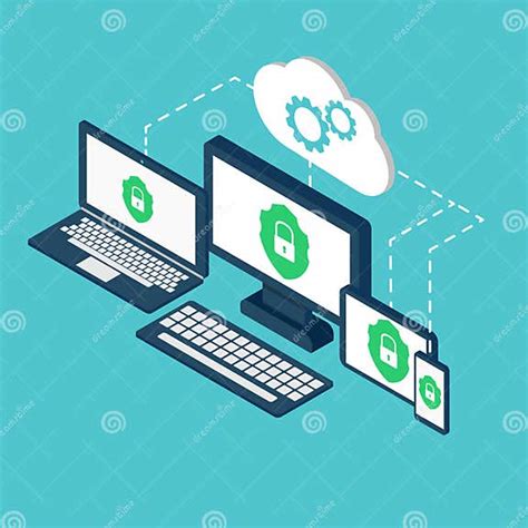Protection Against Hacker Concept Vector Illustration Stock Vector