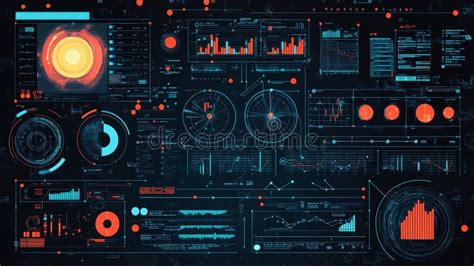 Futuristic Data Visualization Interface Stock Illustration