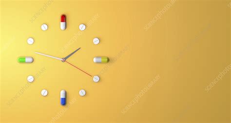 Medication Clock Conceptual Illustration Stock Image F038 6345