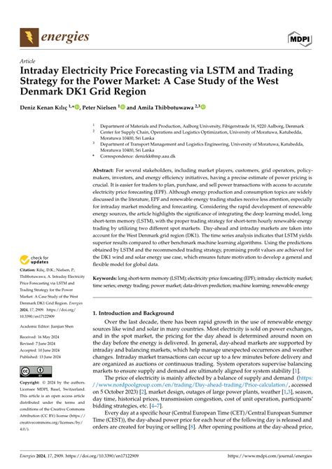 pdf intraday electricity price forecasting via lstm and trading