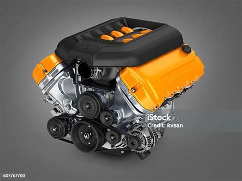 회색 그라데이션 배경 3d 렌더링에 자동차 엔진 차에 대한 스톡 사진 및 기타 이미지 차 새로운 전경 Istock