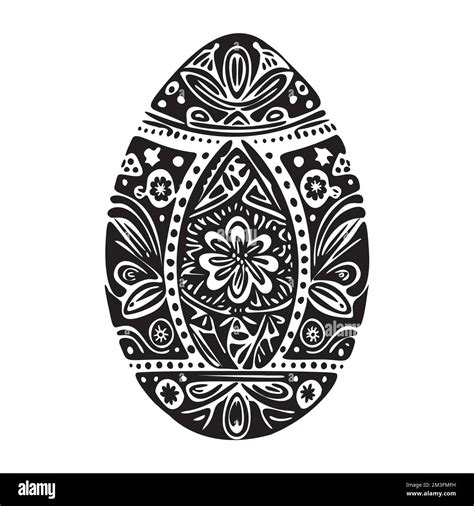 Linocut Easter Egg Quirky Vector Stock Vector Image And Art Alamy
