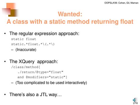 Ppt Jtl The Java Tools Language Intuitively Querying Java Programs