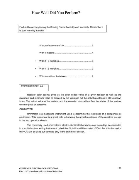 Consumer Electronics Servicing Learning Module Pdf