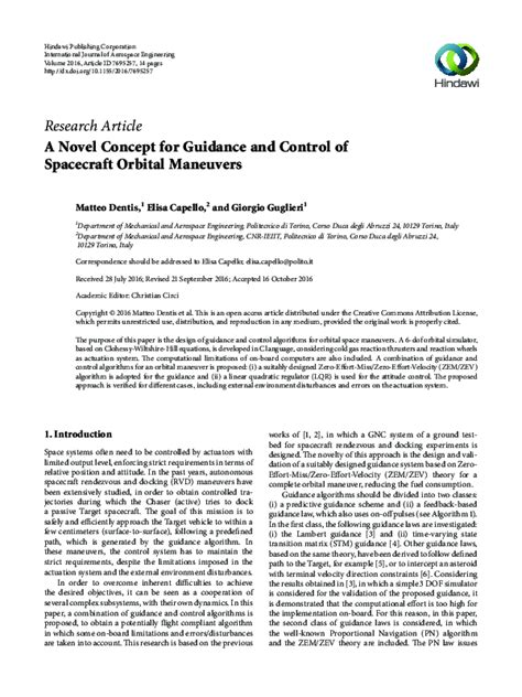 Pdf A Novel Concept For Guidance And Control Of Spacecraft Orbital