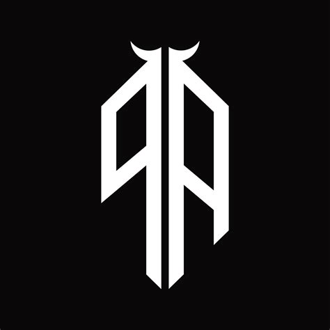 Pa Logo Monogram With Horn Shape Isolated Black And White Design