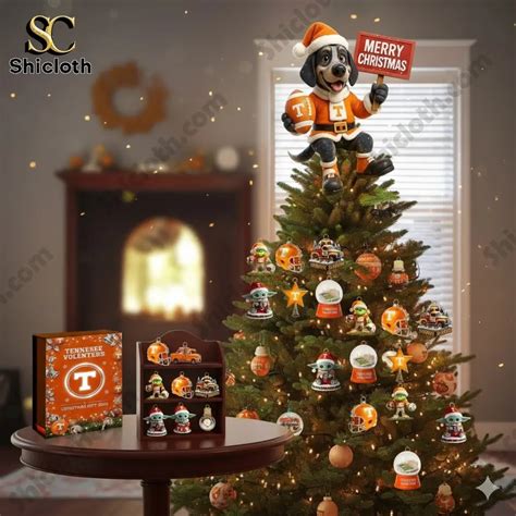 Tennessee Volunteers 2025 Christmas Tree Topper And Ornament Set Shicloth