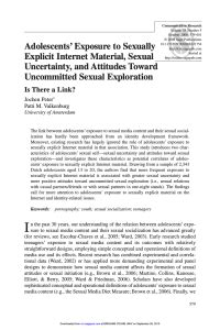 Adolescents Exposure To Sexually Explicit Internet Material Sexual Uncertainty And Attitudes