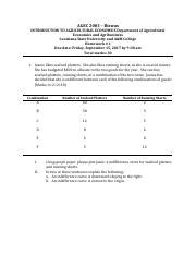 AGEC Fall HW Pdf AGEC Biswas INTRODUCTION TO AGRICULTURAL ECONOMICS