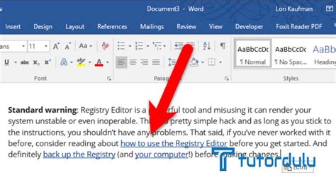 Cara Menonaktifkan Hyperlink Dokumen Microsoft Word