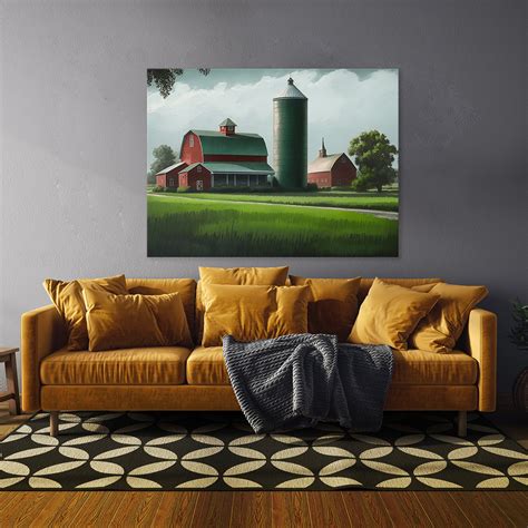 Farm Barn Silos 13 Canvas Wall Art Print Decor Artwork Picture Painting