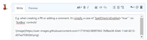 Enable Spell Checking Where Appropriate Issue Github VisualStudio GitHub