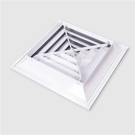 Air Conditioning 4 Way Directional Supply Air Square Ceiling Air Diffuser Air Vent And Air Grill