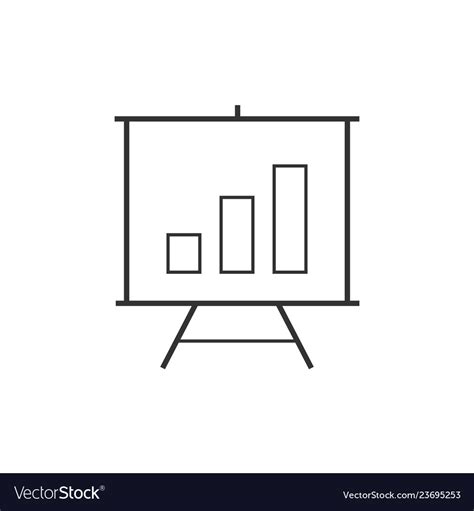 Presentation Board Outline Icon Royalty Free Vector Image