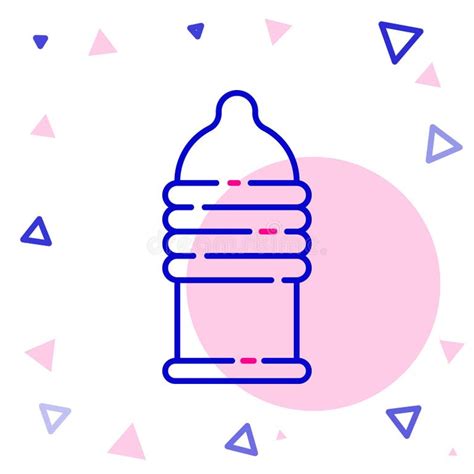 Line Condom Safe Sex Icon Geïsoleerd Op Witte Achtergrond Symbool Voor