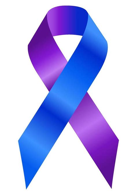 Realistic Purple Blue Ribbon Awareness World Rheumatoid Arthritis