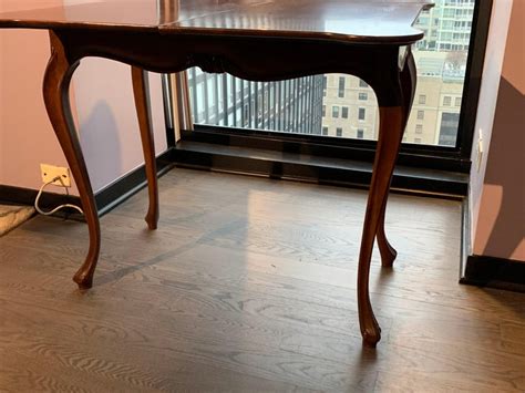 Transitional Burled Wood Flip Top Convertible Console Or Dining Table