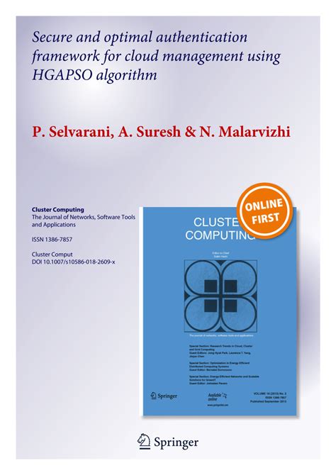 Pdf Secure And Optimal Authentication Framework For Cloud Management Using Hgapso Algorithm