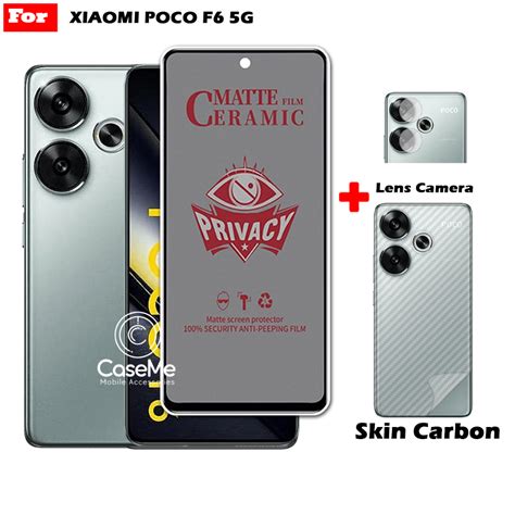 Jual Paket In Anti Gores Layar Privacy Xiaomi Poco F G F G F Free Tempered Glass Camera