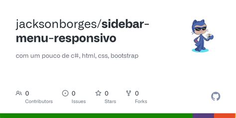 GitHub Jacksonborges Sidebar Menu Responsivo Um Pouco De C Html Css Bootstrap