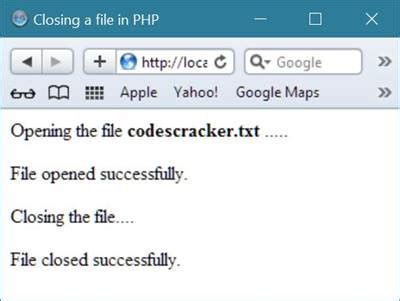 PHP Close File