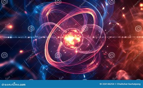 Radiant Isotopic Transformation During Nuclear Fission Reaction Stock Illustration