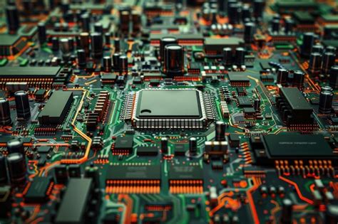Circuit Board Technology With Computer Processors Premium Ai Generated Image