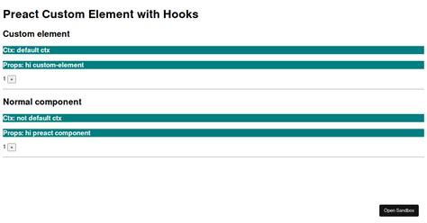 Preact Hooks Codesandbox