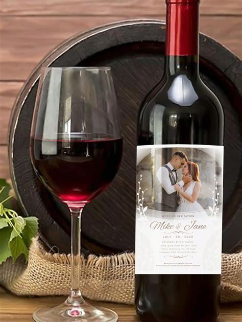 Custom Photo Wine Bottle Labels Personalized Wine Labels Engagement