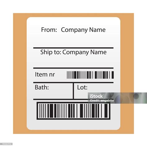 Shipping Bar Code Label Sticker For Shipping Company Vector Illustration Stock Illustration