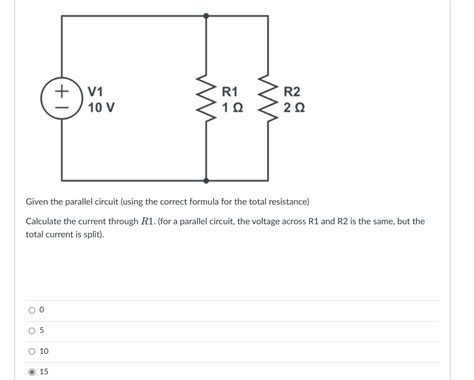 Solved Given The Parallel Circuit Using The Correct Formula Chegg Com