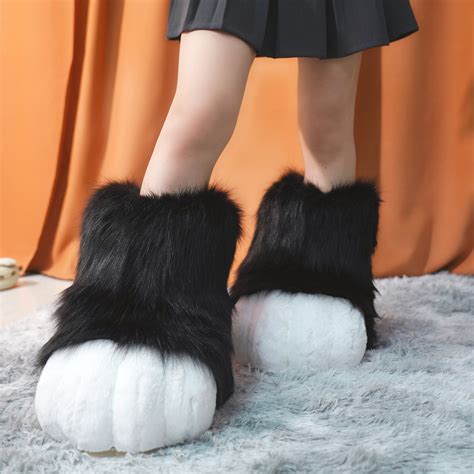 Fursuit Feet Furry Shoes Paw Rainbow Cosplay Slipper Straight Boots