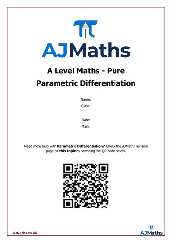 A Level Maths Parametric Differentiation Teaching Resources