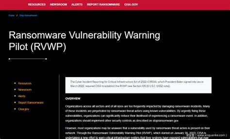 Cisa启动漏洞警告试点计划，帮助发现可被勒索软件利用的漏洞 安全ker 安全资讯平台