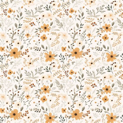 Premium Photo Watercolor Illustration Of A Flora Pattern Seamless Repeating Flower Pattern