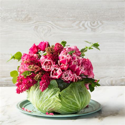 Diy Cabbage Flower Centerpiece Spring Flower Arrangements Cabbage