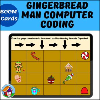 Gingerbread Man Computer Coding BOOM Cards By Babe Library Of Learning