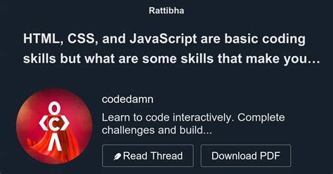 Html Css And Javascript Are Basic Coding Skills But What Are Some Skills That Make You Stand
