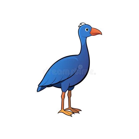 Cartoon Pukeko Illustration On A White Background In Vectors Stock Image Illustration Of