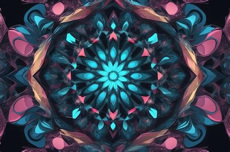 Premium Ai Image 3d Abstract Geometrical Kaleidoscope Transformation Fractal Distortion Of