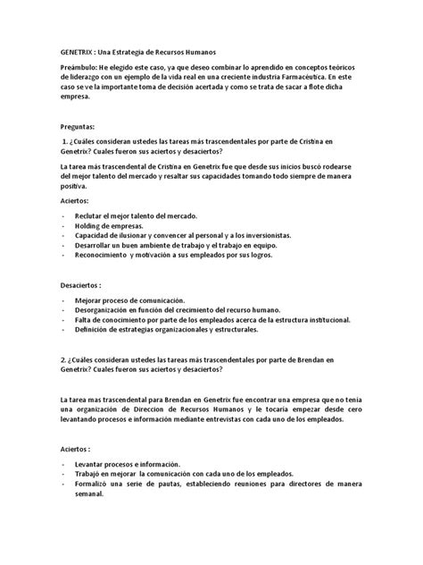 Genetrix Pdf Gestión De Recursos Humanos Business