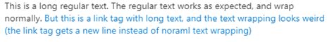 link tag text wrapping is not fluent · issue 11157 · microsoft