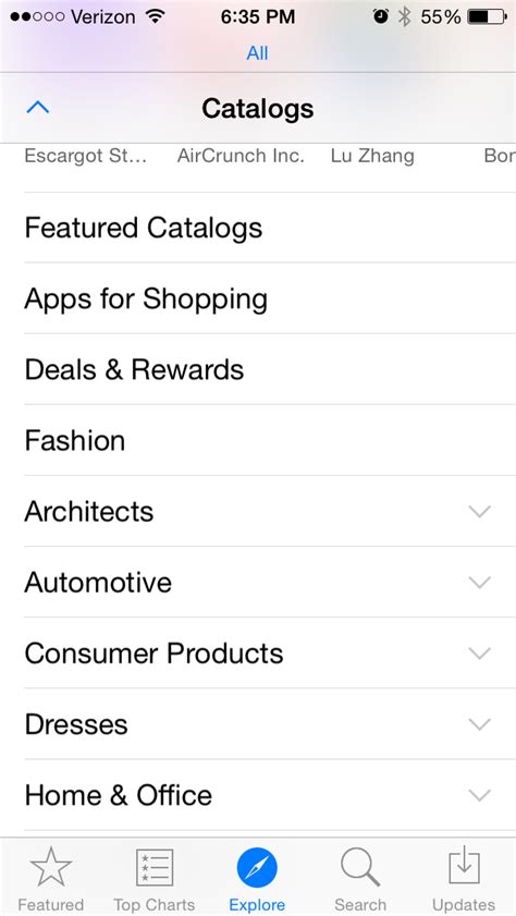 Ios How To Recreate The Explore Menu On The Apple App Store Stack