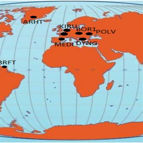 Distribution Of The Selected Igs Stations Download Scientific Diagram