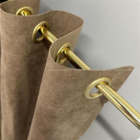 Штори на люверсах 1 5х2 7м Бежеві темні однотонні штори Мікровелюр купити в Україні Київ