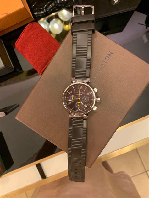 Louis Vuitton Tambour Chronograph Automatic Mens Watch At 1stdibs