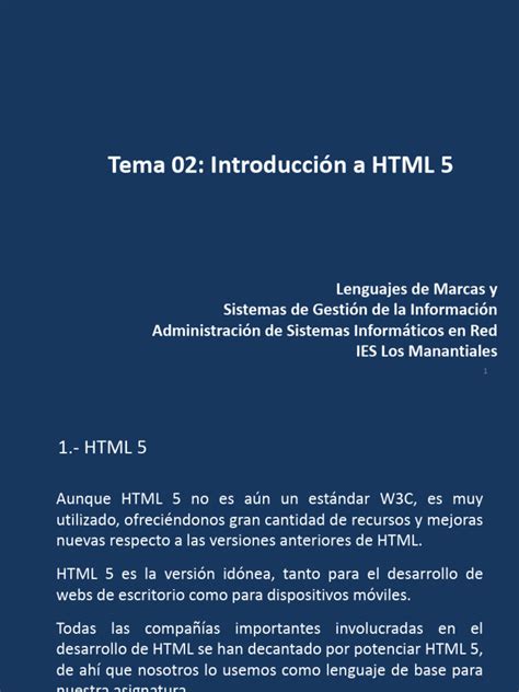 Tema 02 Introducción A Html5 Pdf Hipervínculo Html
