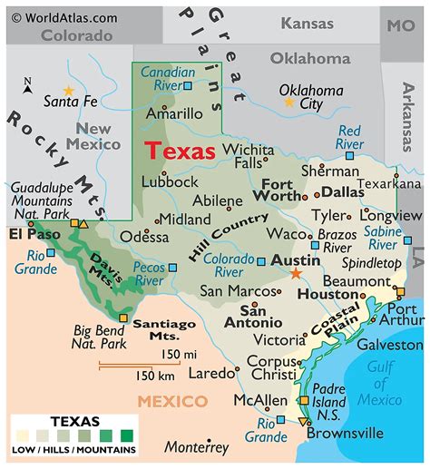 texas maps and facts world atlas