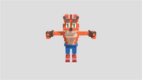 crash bandicoot voxel buy royalty free 3d model by arcanaip [3996eef